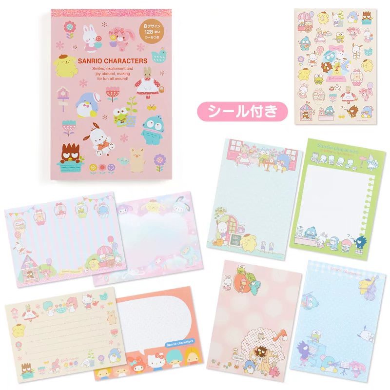 Sanrio Notepad Portable Notebook 128 Sheets Memo Book with Stickers ...