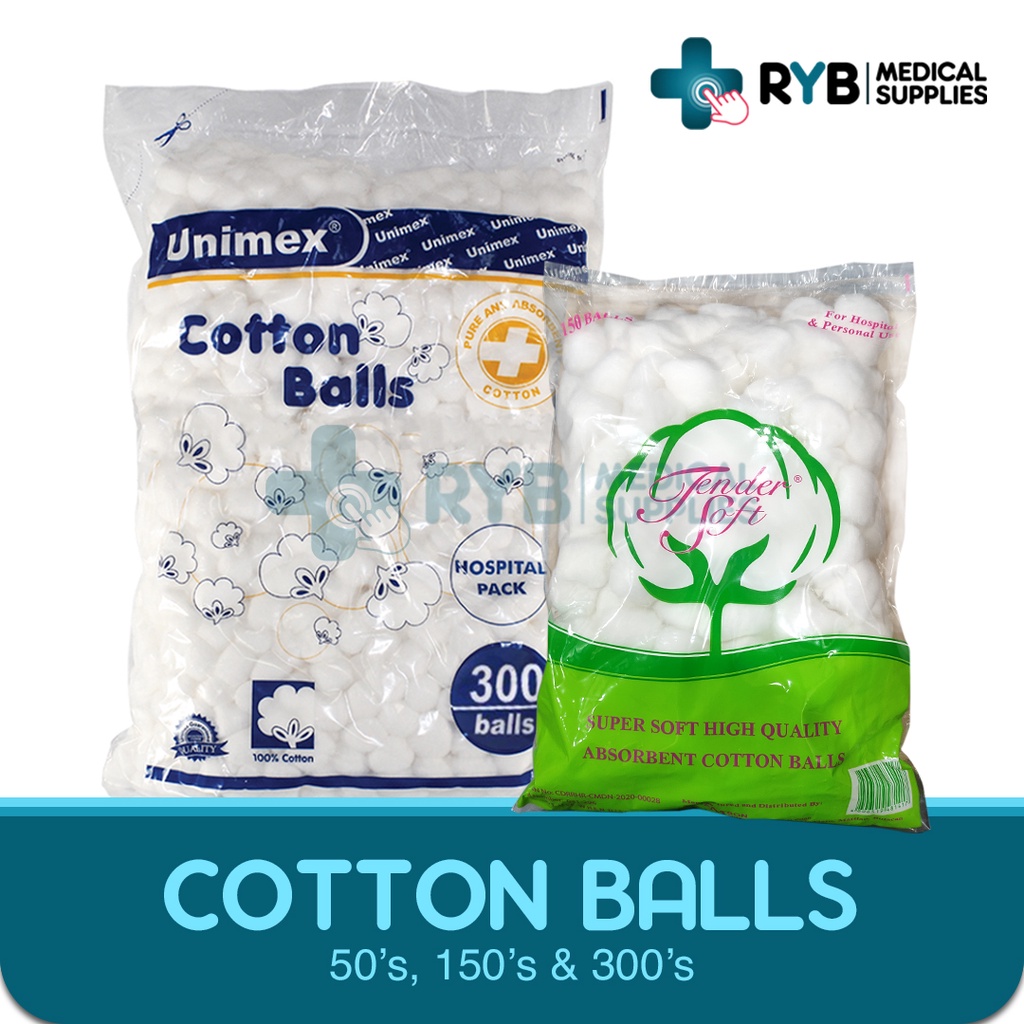 Unimex / Sure- Guard / Tender Soft Cotton Balls 300's / 150's / 50's ...