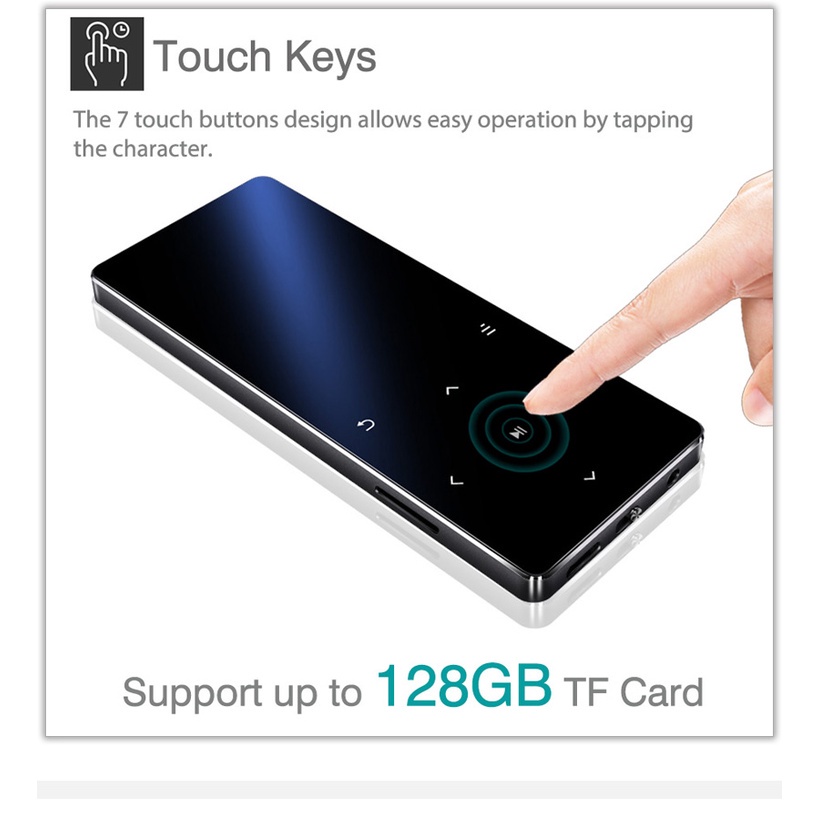 [Shopee Choice] MP3 MP4 Player with Bluetooth Speaker Touch Key Hi-Fi ...