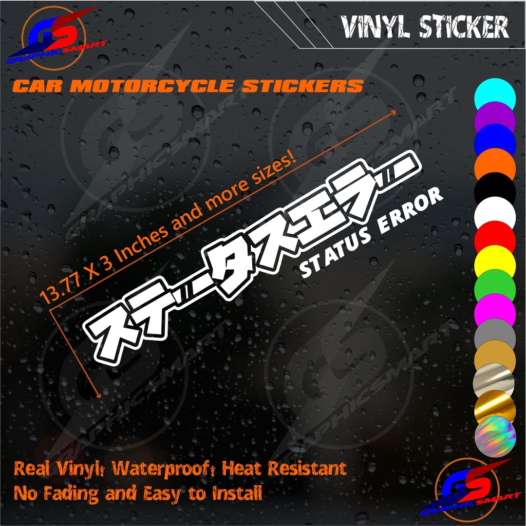 Japanese JDM Status Error Decal vinyl Sticker | Shopee Philippines