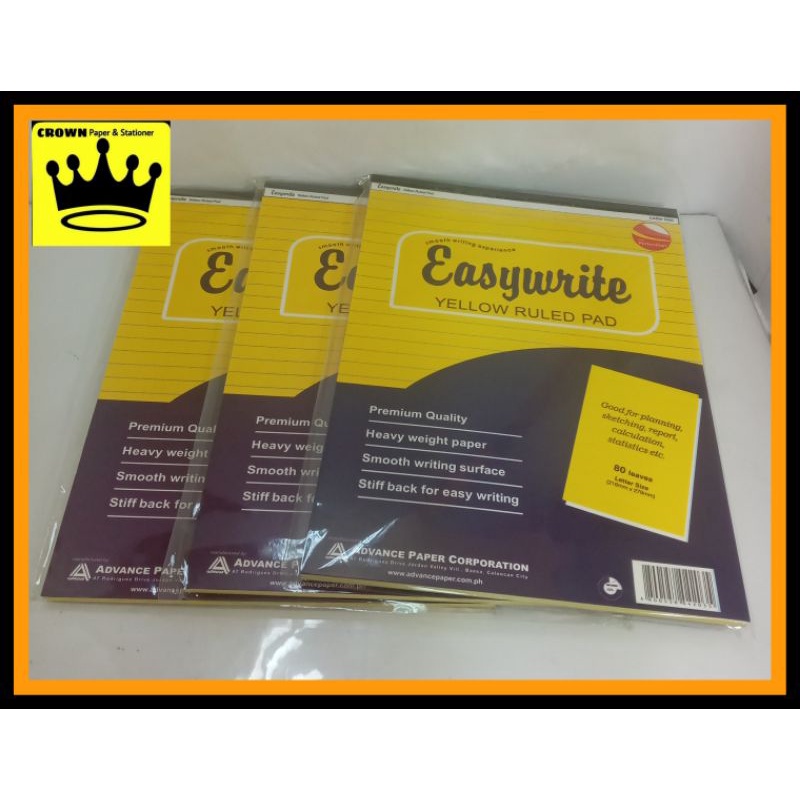 1Pad Easywrite Yellow Ruled Pad (Letter Size) | Shopee Philippines