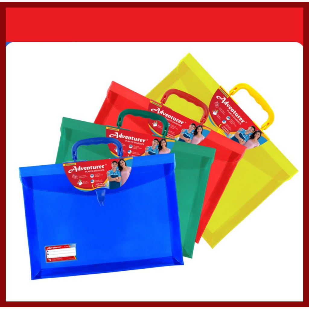 Expanding Plastic Envelope, Colored Transparent, Pushlock Type, Long ...