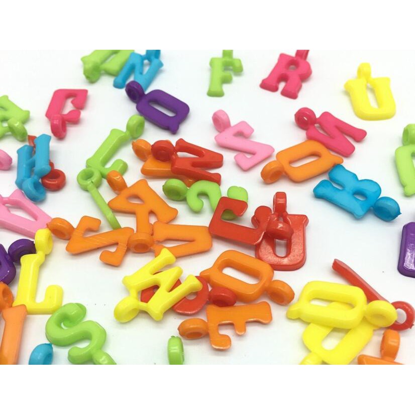 Fashion DIY Acrylic Alphabetic beads Mix Color Loose Beads Children's ...