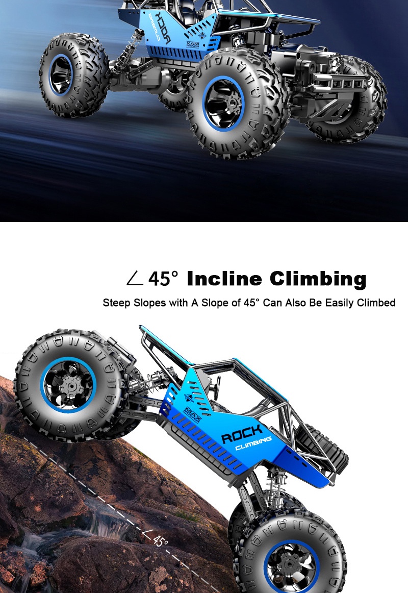 1:18 Alloy RC Car Remote Control Cars Light Off Road Vehicle 4WD Remote ...