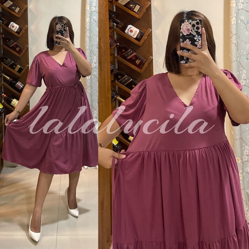 Deborah (L-2XL) Cotton Spandex Dress (PLUS SIZE) | Shopee Philippines