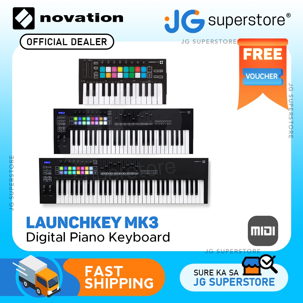 Novation Launchkey MK3 Digital Piano Keyboard 5-Pin 16x2 Char Screen ...
