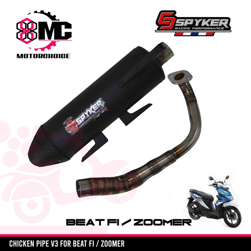 SPYKER Pipe V3 for Honda Beat FI / Zoomer Full System Exhaust | Shopee ...