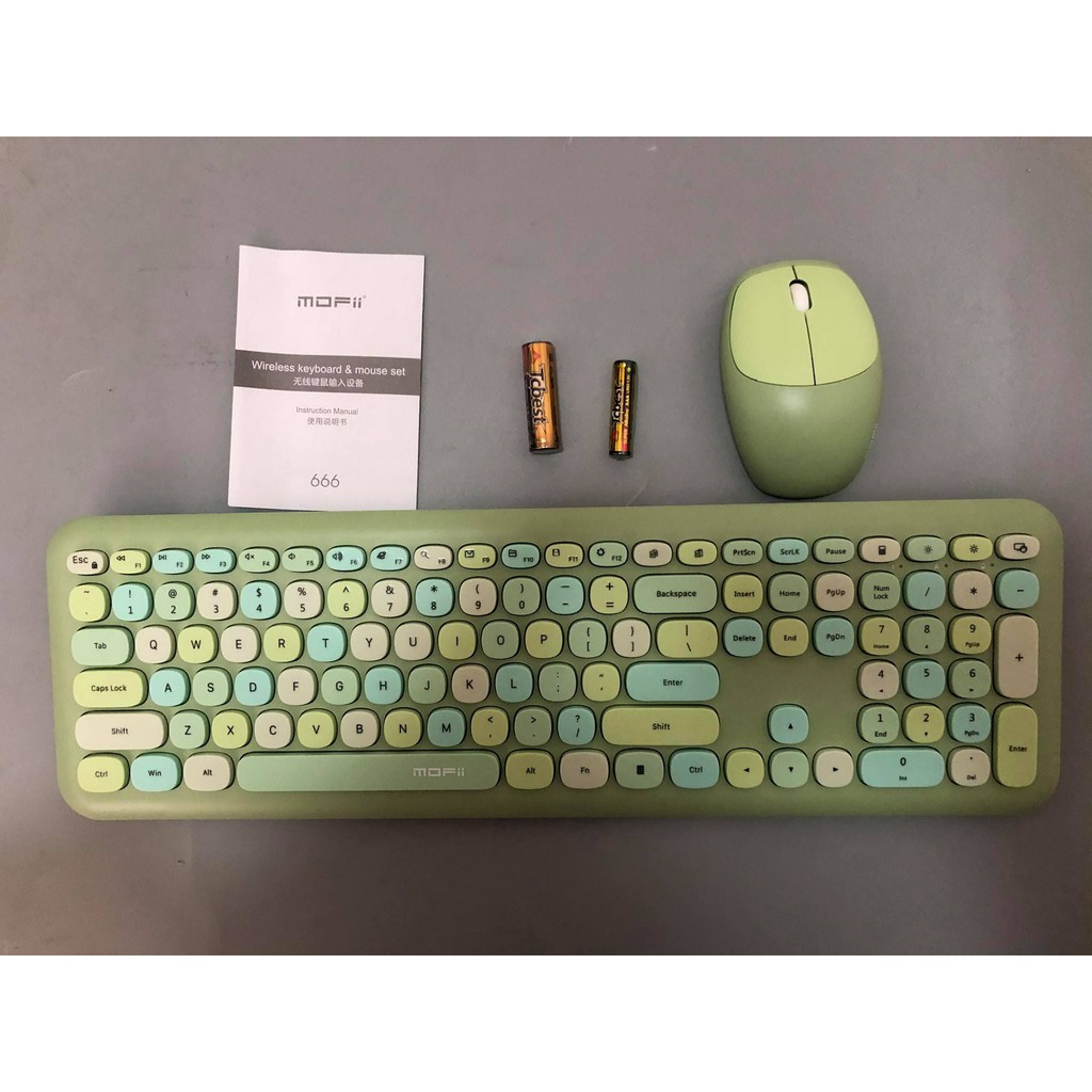 Original Mofii 666 Mixed Color Keycap 2 4ghz Wireless Keyboard And Mouse Combo Set For Home