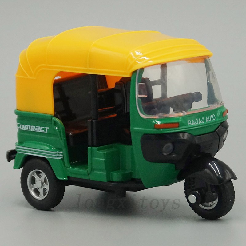Diecast Motorcycle Model Toy 1:14 Bajaj Auto Motor Bike Tricycle Taxi ...