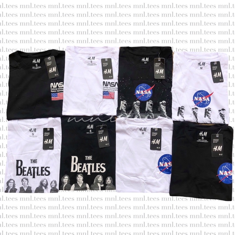 H&M NASA/ BEATLES RARE TEES | Shopee Philippines
