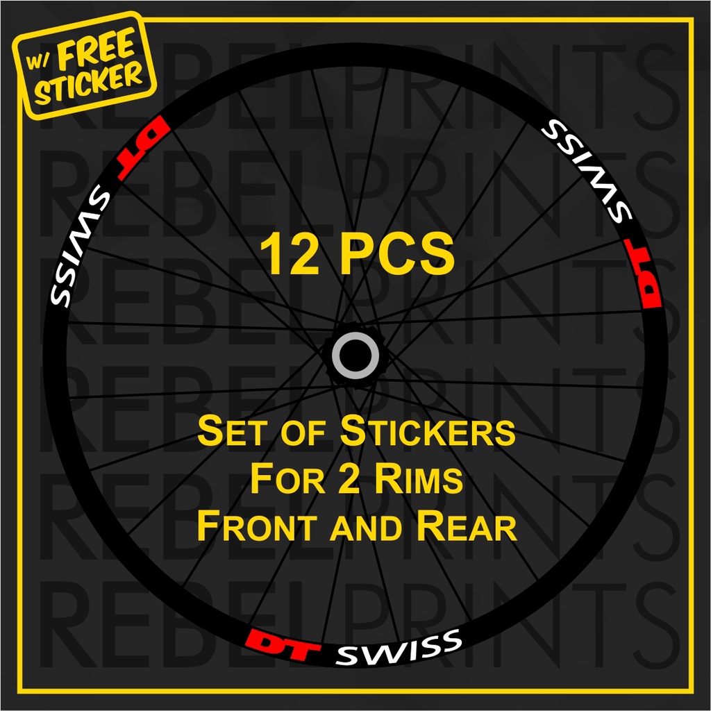 DT SWISS (12 pcs) Custom Wheel Rim Sticker Vinyl Decals for Mountain ...