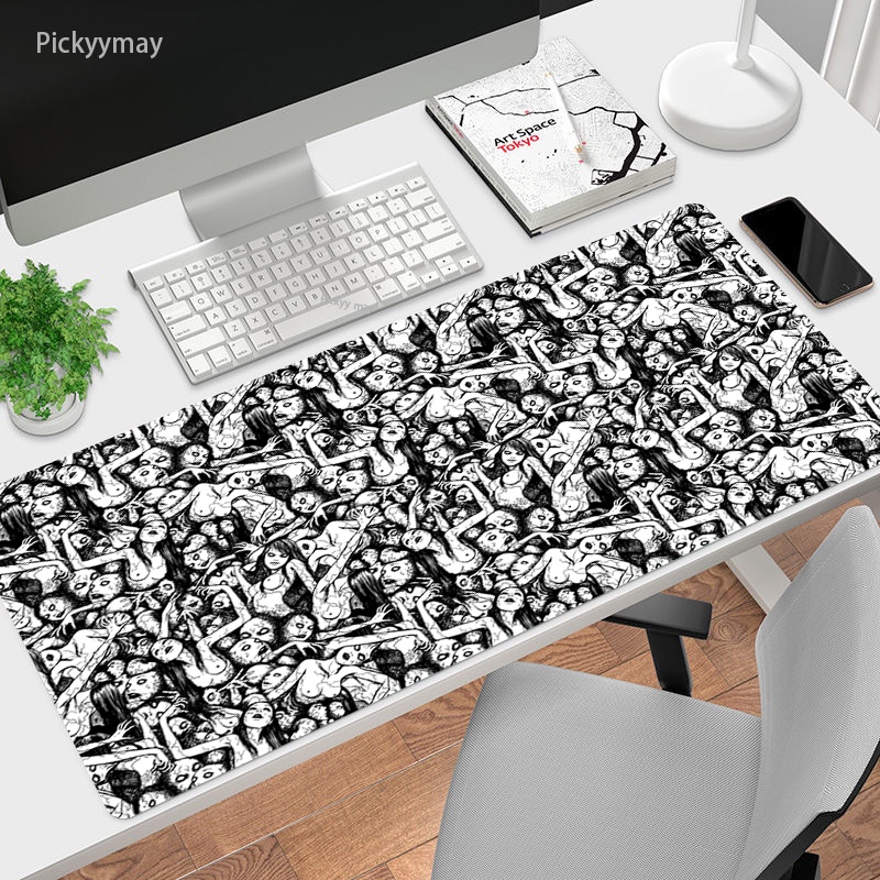 Large Mouse Pad Junji Ito Horror Comic Laptop Table Rubber Locking Edge ...