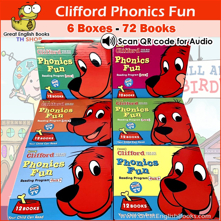 * Genuine Copyright * Clifford Fun Phonics Pack 1-6 Book Set 72 Books ...