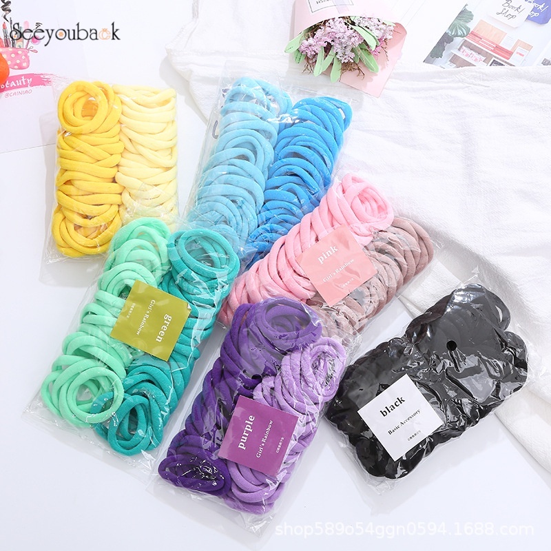 50Pcs Portable Colorful Color Hair Ropes Soft Fashion High Elasticity ...