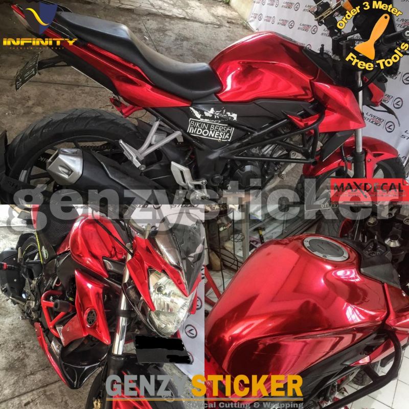 MERAH Sticker red chrome mirror sticker red Metallic chrome super ...