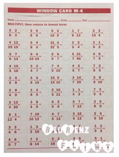 Window Card: Addition, Subtraction, Multiplication, Division per order ...