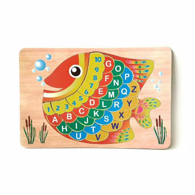 KAYU Alphabet Fish Wood Puzzle | Shopee Philippines
