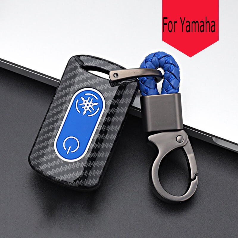 Carbon Fiber Silicone Motorcycle Remote Key Cover with Keychain For ...