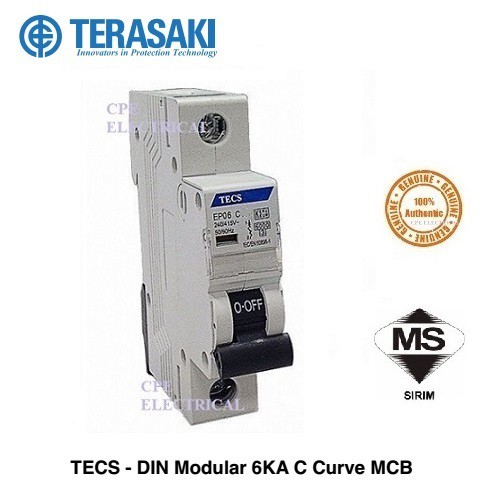 Terasaki TECS 10A 16A 20A 32A 1P Miniature Circuit Breakers MCB TYPE C ...