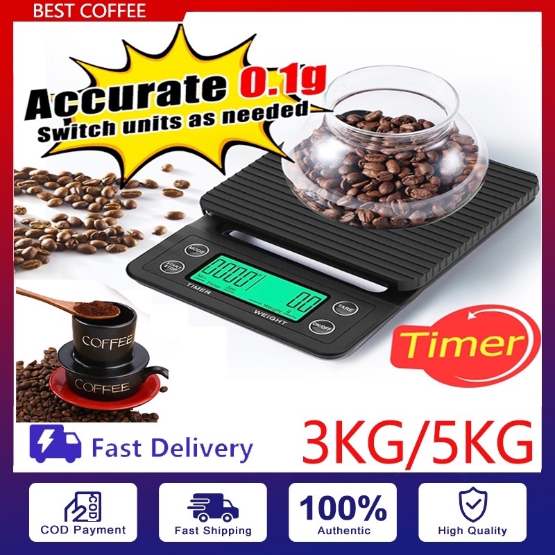 Coffee Scale with Timer High-precision Kitchen Scale Food Weighing ...
