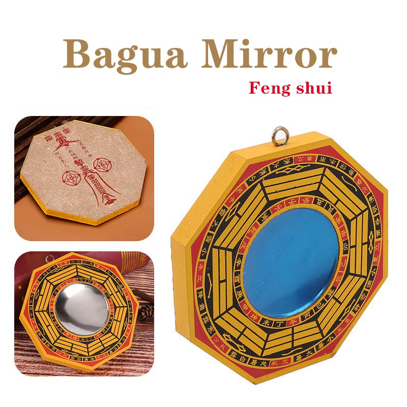 Ancient China Tai Chi Wooden Mirror Bagua Lucky Ornaments Taoist ...