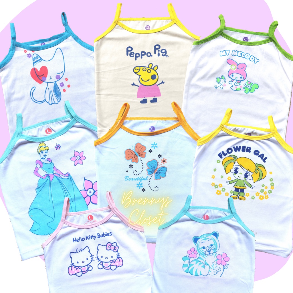 Brennys Closet Single 1pc Character Spaghetti Sando for Girls 0 to 9 ...