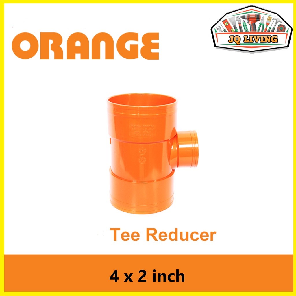 PVC Sanitary Orange Pipe Fittings Tee Reducer 3x2 4x2 4x3 For Plumbing ...