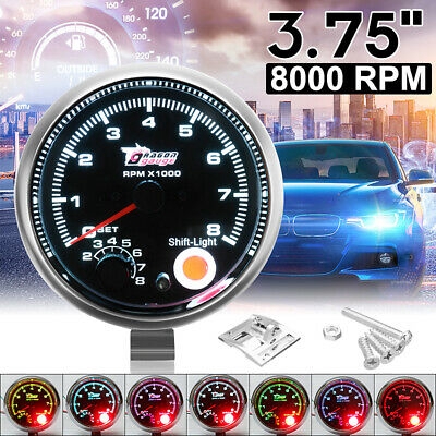 3.75'' Car Truck Tachometer Tacho Gauge Meter 0-8000 RPM W/ LED Shift ...