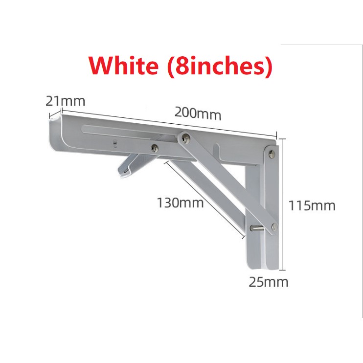 2PCS Folding Angle Bracket Adjustable Wall Mounted Folding Table Shelf ...