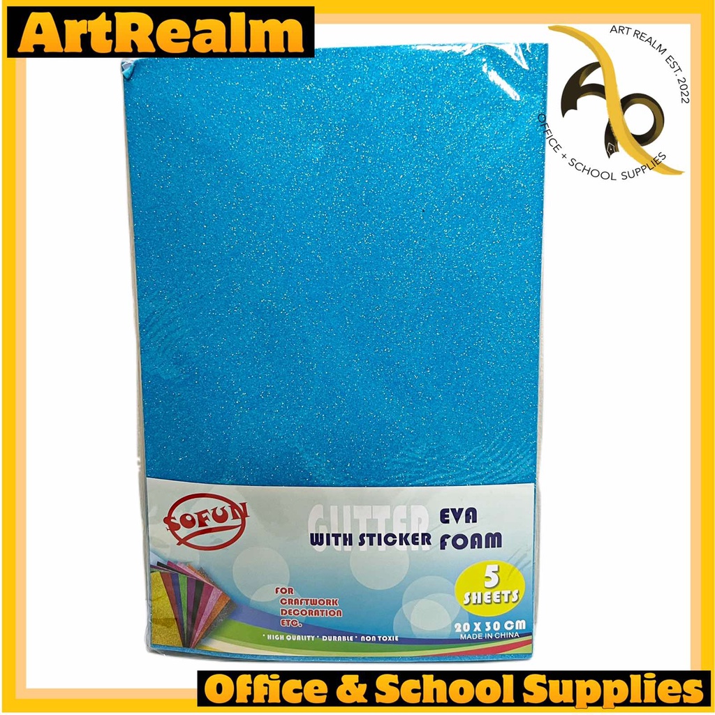 Sofun Glitter Foam Sticker (A4 Size) [*** With Adhesive ***] | Shopee ...