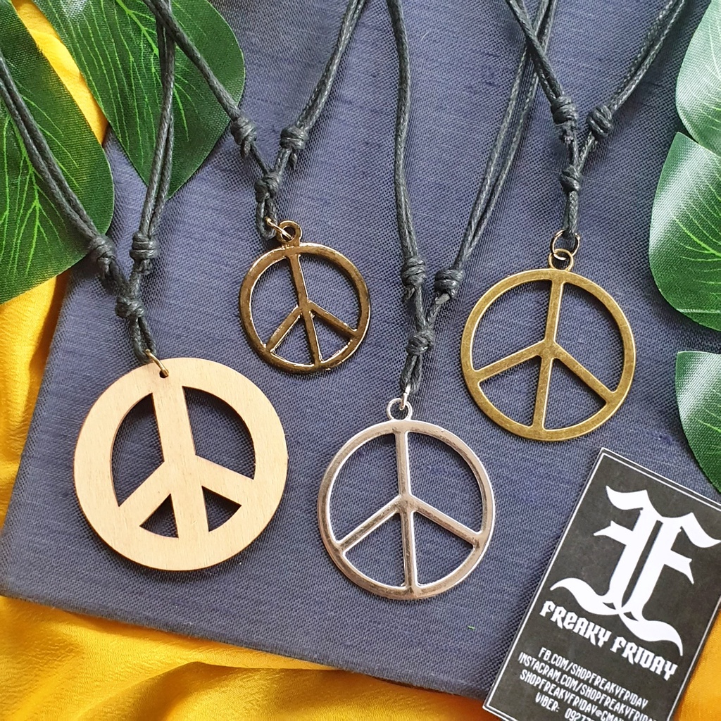 Big Peace Sign Choker Adjustable Necklace | Shopee Philippines