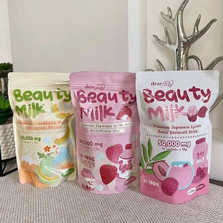 BEAUTY MILK Premium JAPANESE MELON COLLAGEN,STRAWBERRY GLUTA & LYCHEE ...