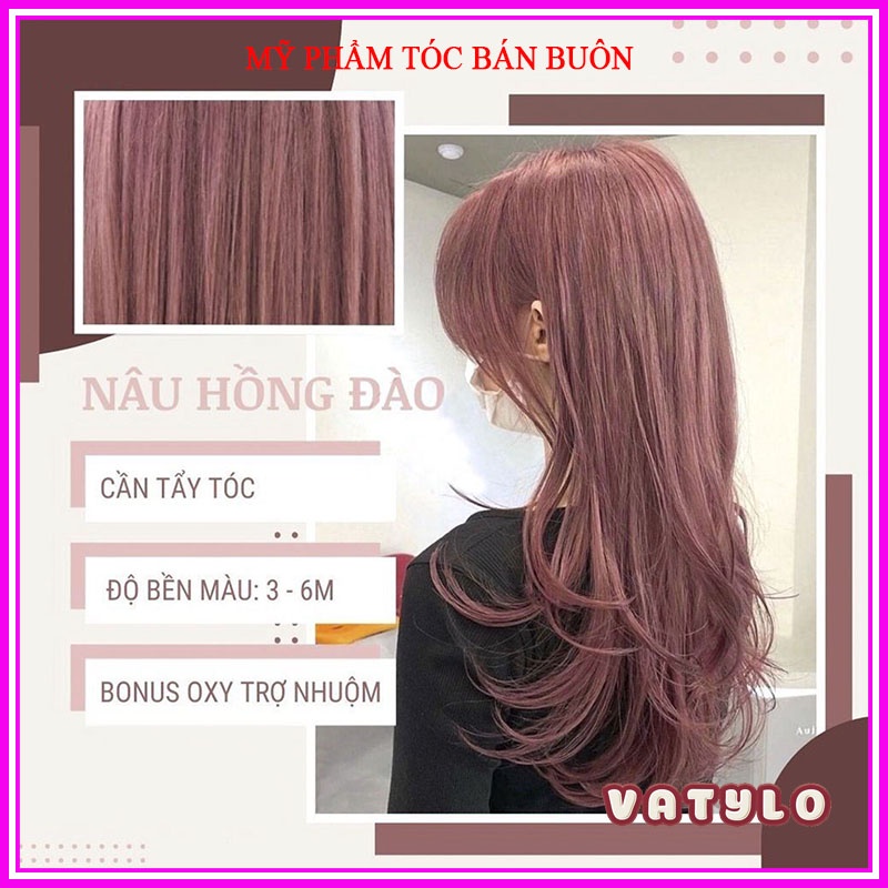 OXY Peach BROWN Hair Dye Without Bleach, free dyeing aid oxygen and cap ...