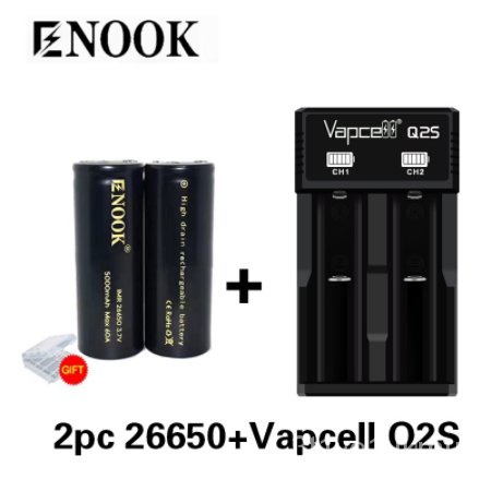 2pcs Enook 3.7V 26650（5000mah）/ With Q2S Charger | Shopee Philippines