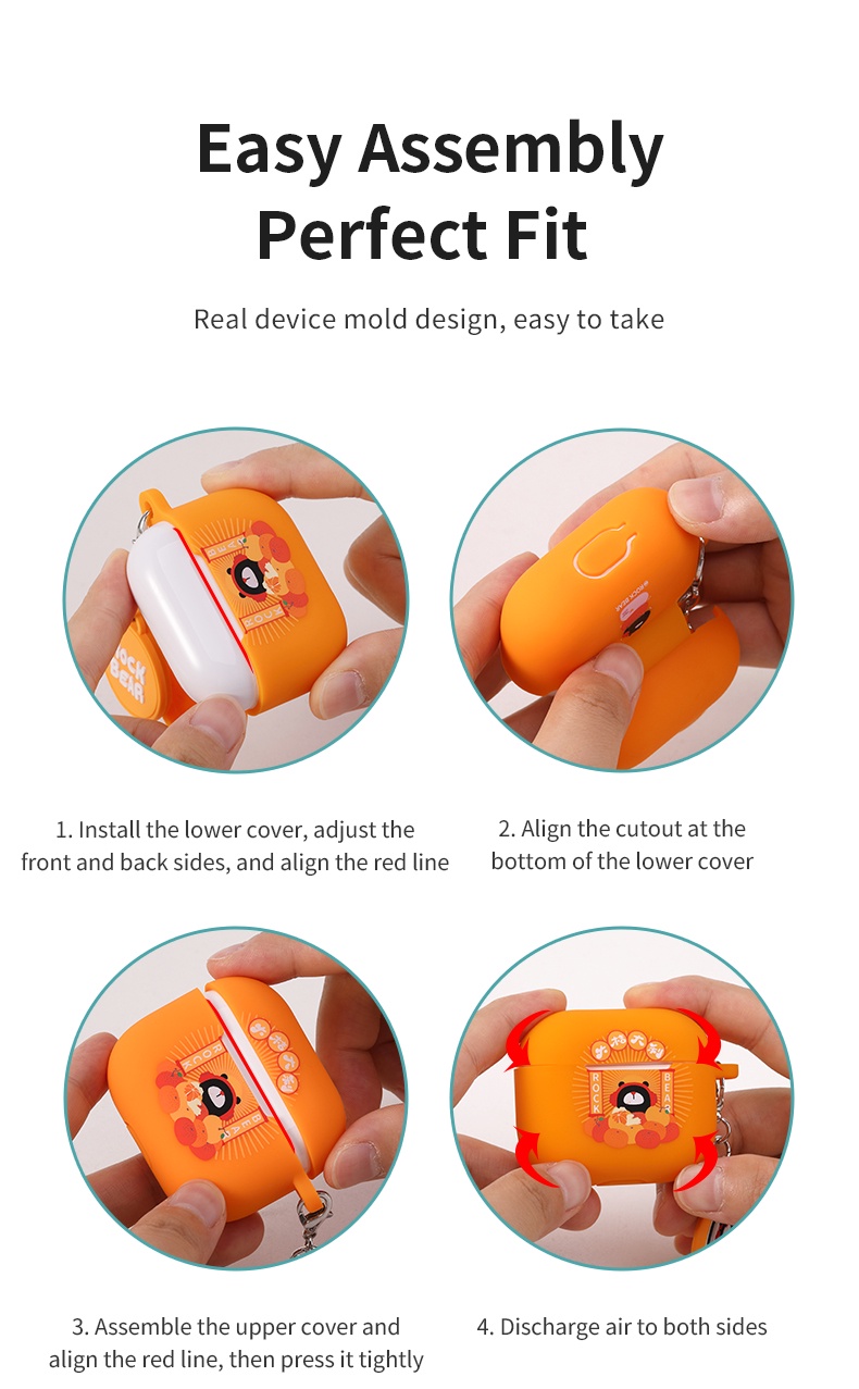 Rock Space ROCK BEAR Case For Airpod 3/Airpod Pro Protection Silicone ...