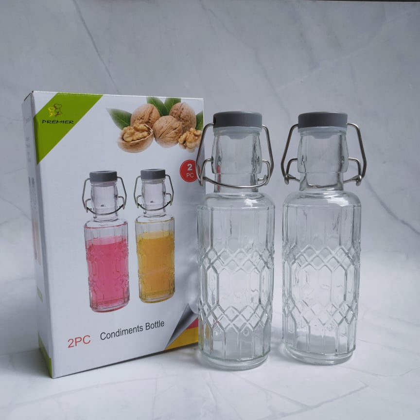 Premier 2-Piece Glass Condiment Set – 260ml Bottles for Soy Sauce ...