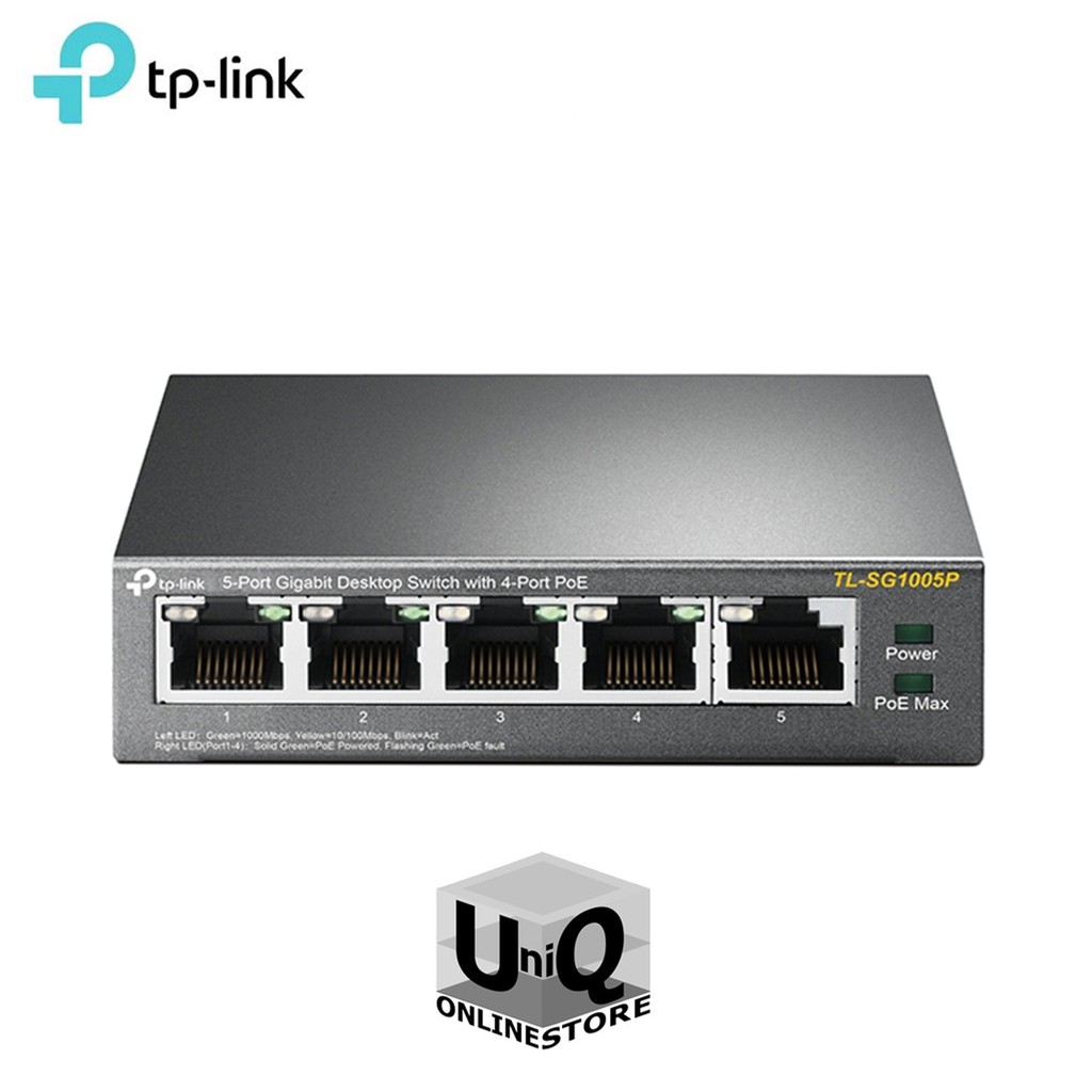TP-Link Desktop Switch TL-SG1005P 5-Port Gigabit with 4-Port PoE ...