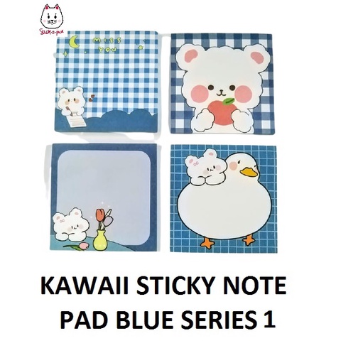 KAWAII STICKY NOTE PAD BLUE SERIES PART 1 | Shopee Philippines