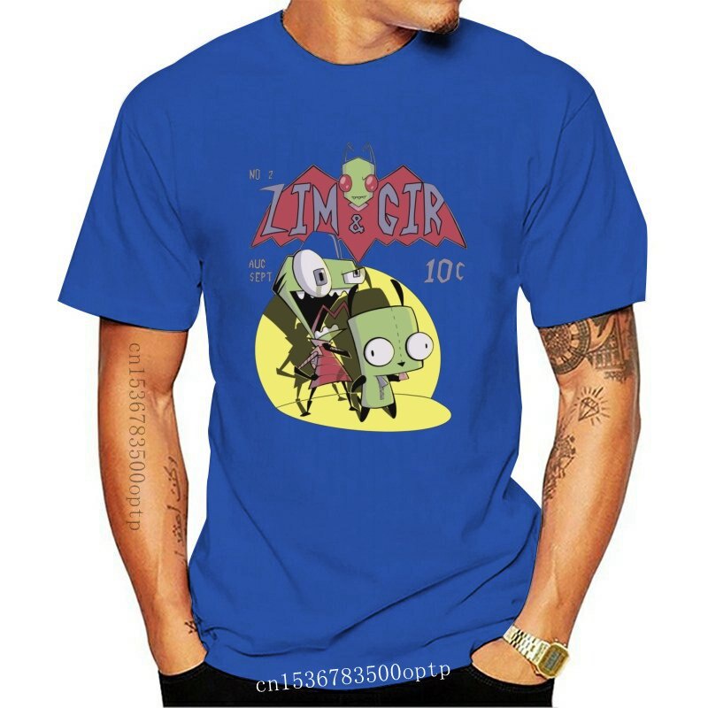 Gir Invader Zim American Animated Series Funny Black T-Shirt Gaz ...