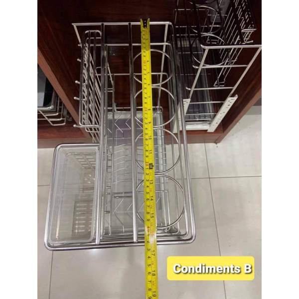 CONDIMENTS RACK PULL OUT BASKET High quality STAINLESS Floor Mount ...
