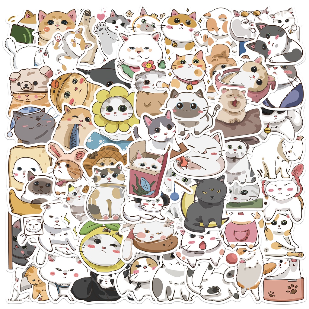 62/25/10PCS Cartoon Cute Cats Kitty Graffiti Stickers For Car Bike ...