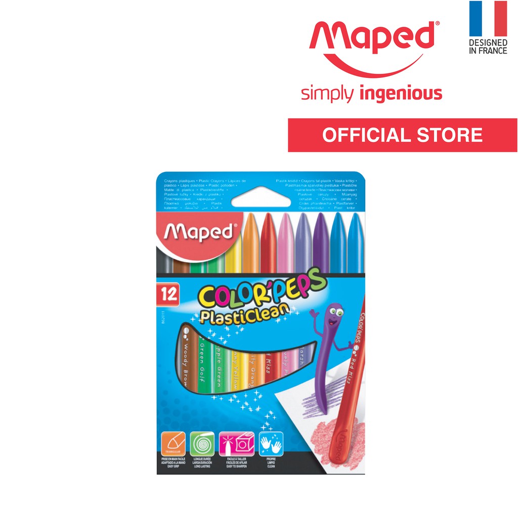 Maped Plasticlean Crayons 862011 (12 Colors) | Shopee Philippines
