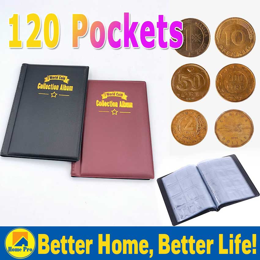 120PCS Leather Coin Album Collection Commemorative Coin Medallions ...