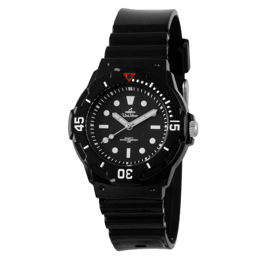 UniSilver TIME UBIQ ALPHA Women's Analog Black Rubber Watch KW3911-2103 ...