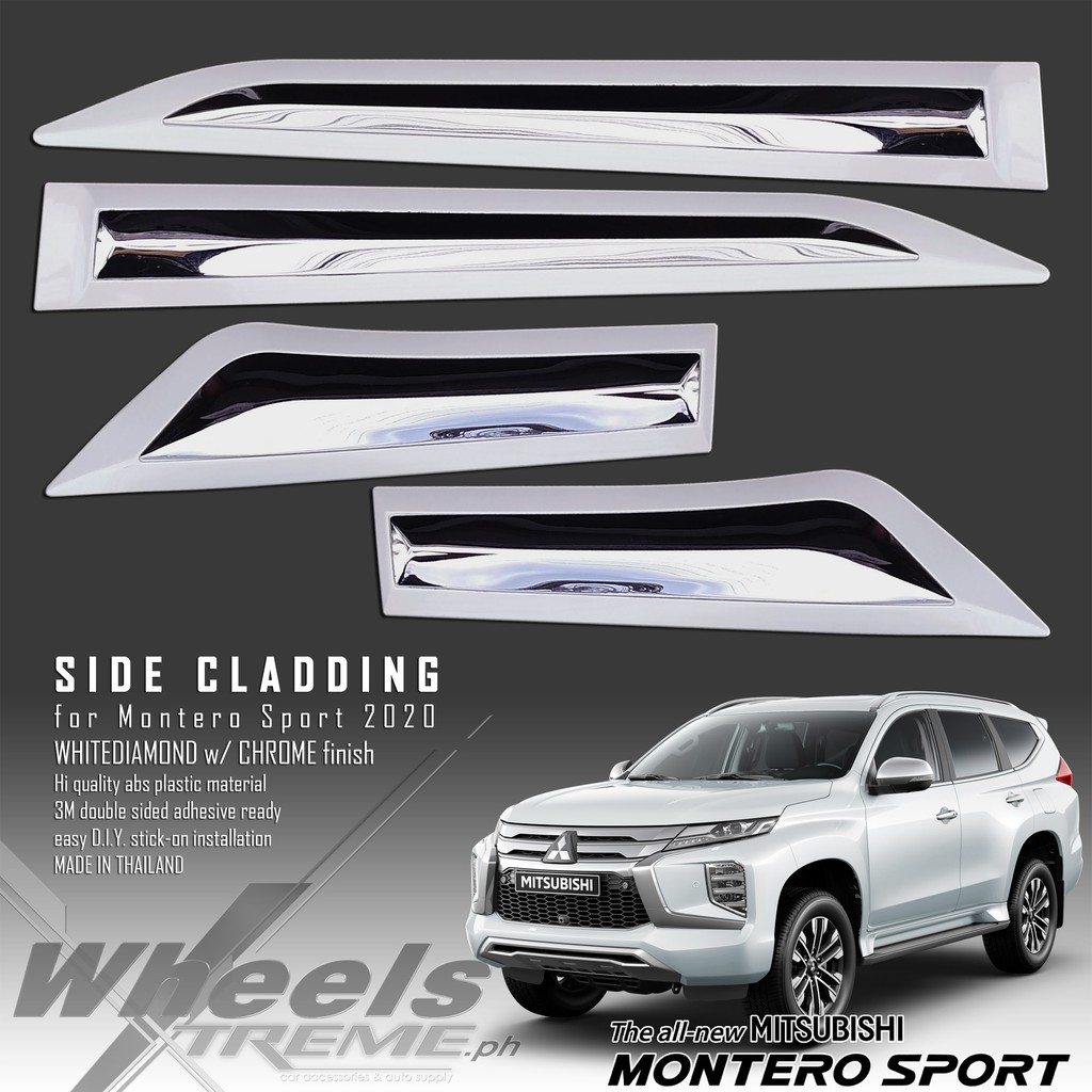 Montero Sport 2020 to 2025 side cladding 2 tone DIAMOND WHITE and ...
