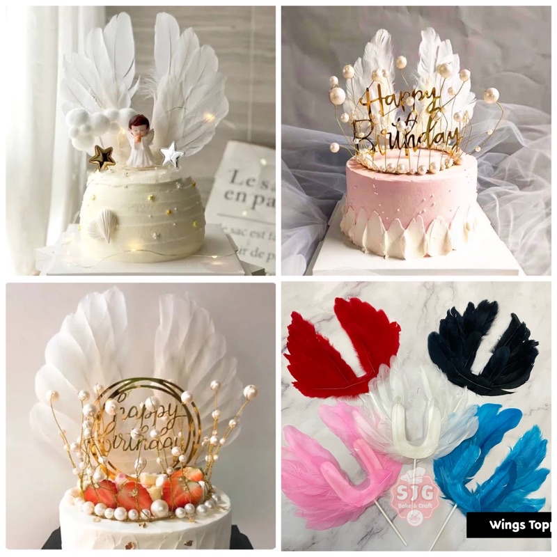 feather wings cake topper birthday cake decorations butterfly cake ...