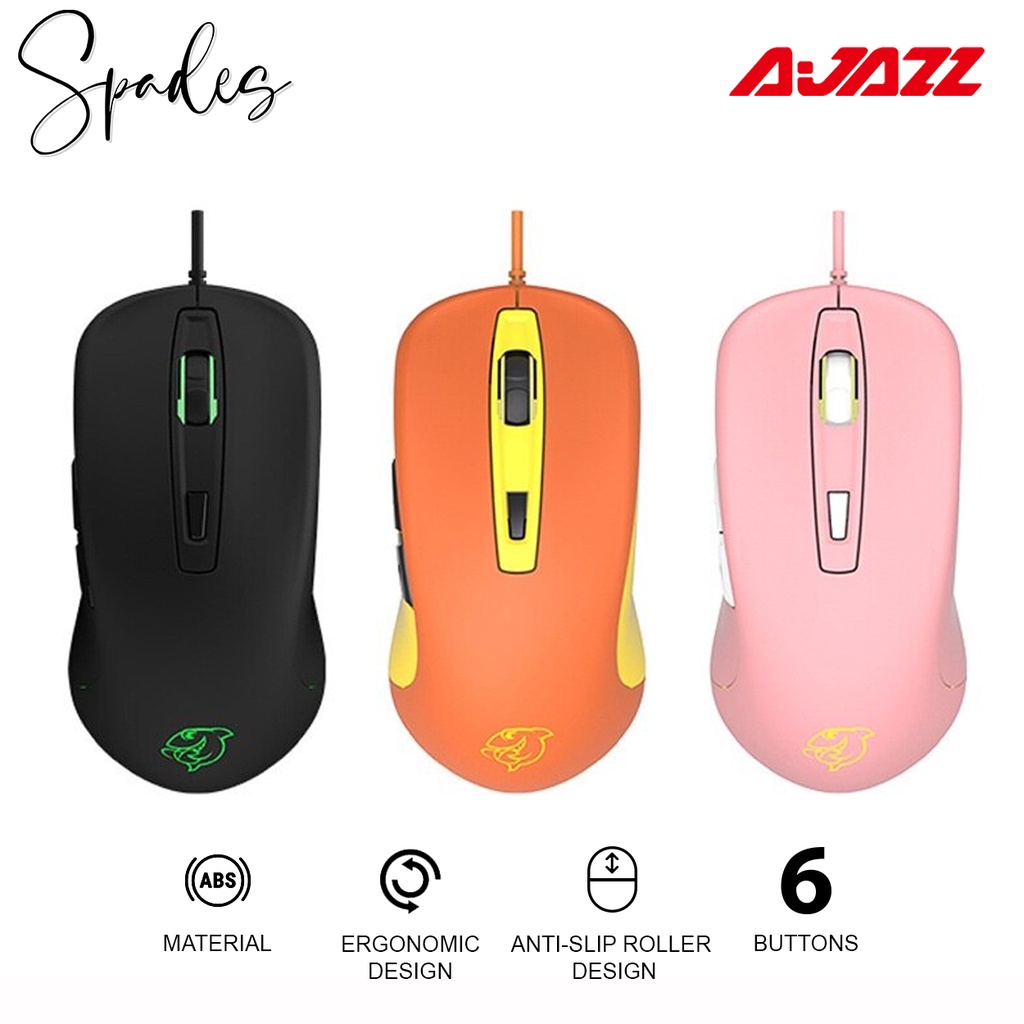 Ajazz DMG110 5000 DPI Gaming RGB Illuminated 6 Programmable Button ...