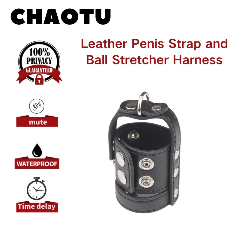 Leather Penis Strap and Ball Stretcher Harness, Scrotum Sack Bondage,Chastity Cockk Cage,BDSM ...