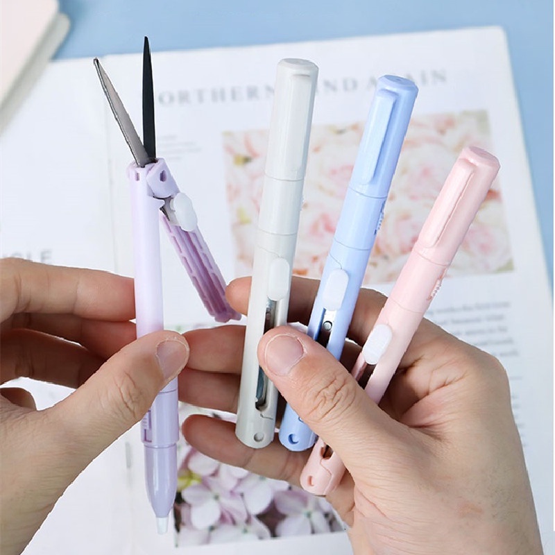 Penlab Mini Color Folding Scissor Pen Cutter Portable Size Safe Ceramic ...