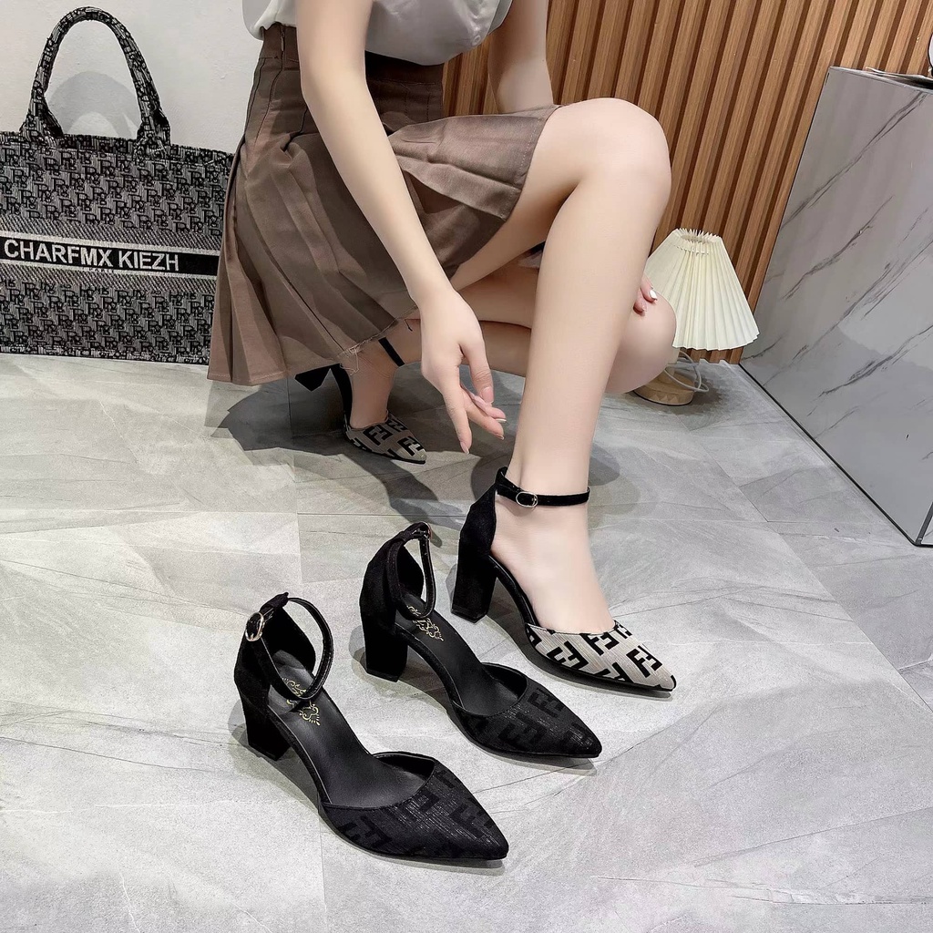 Korean Pointed Formal Heels with Strap #D98 | Shopee Philippines